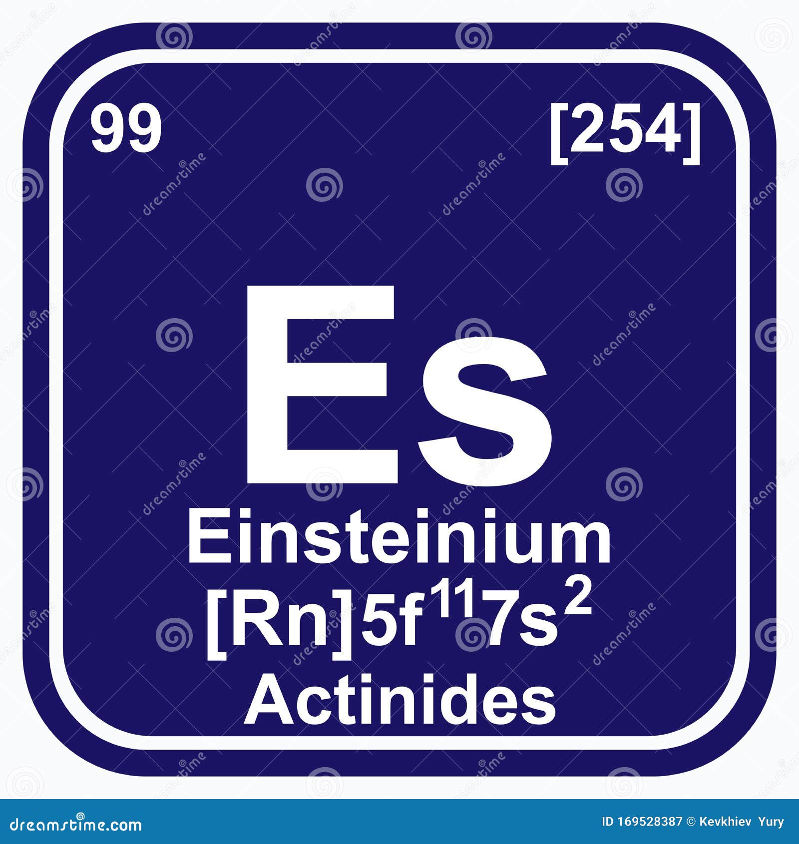 Einsteinium Vector Laboratory Chemical Element Symbol Atom Sign ...