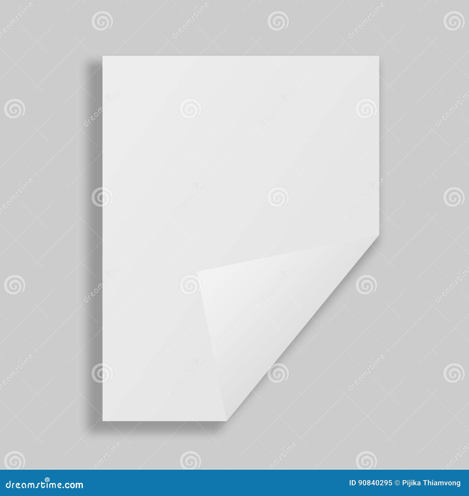 Einzelne Papierseite Mit Faltender Ecke Vektor Abbildung - Illustration ...