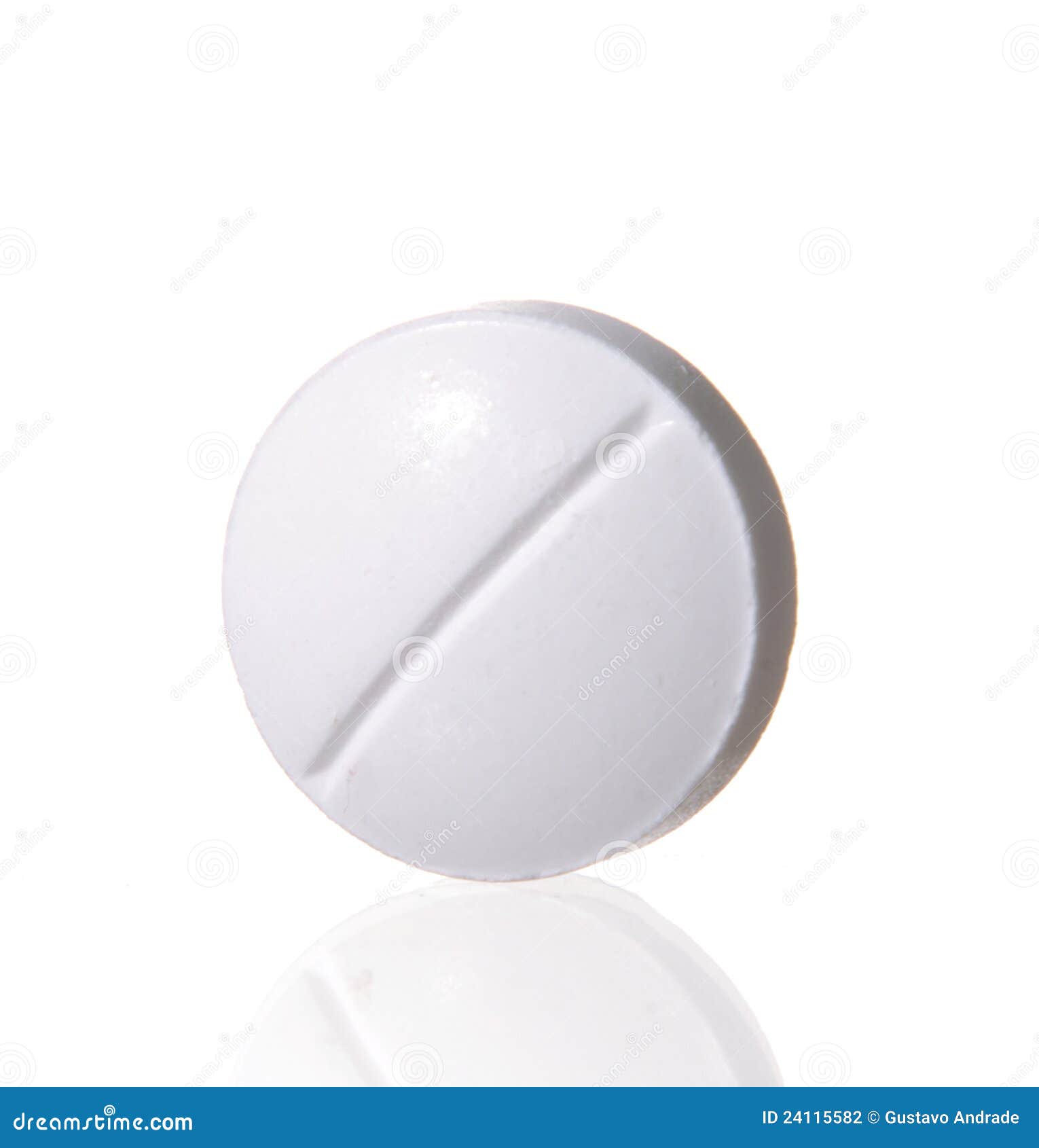 Einzelne weiße Pille stockfoto. Bild von rund, antibiotika - 24115582