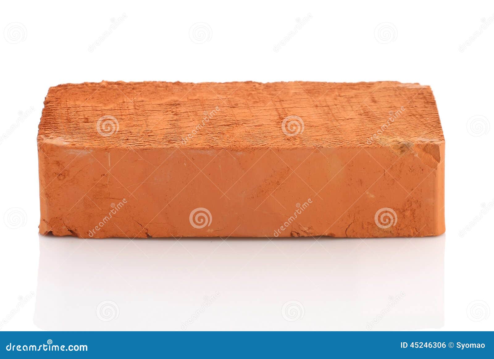 Einzelner Roter Backstein Auf Weißem Hintergrund Stockfoto - Bild von ...