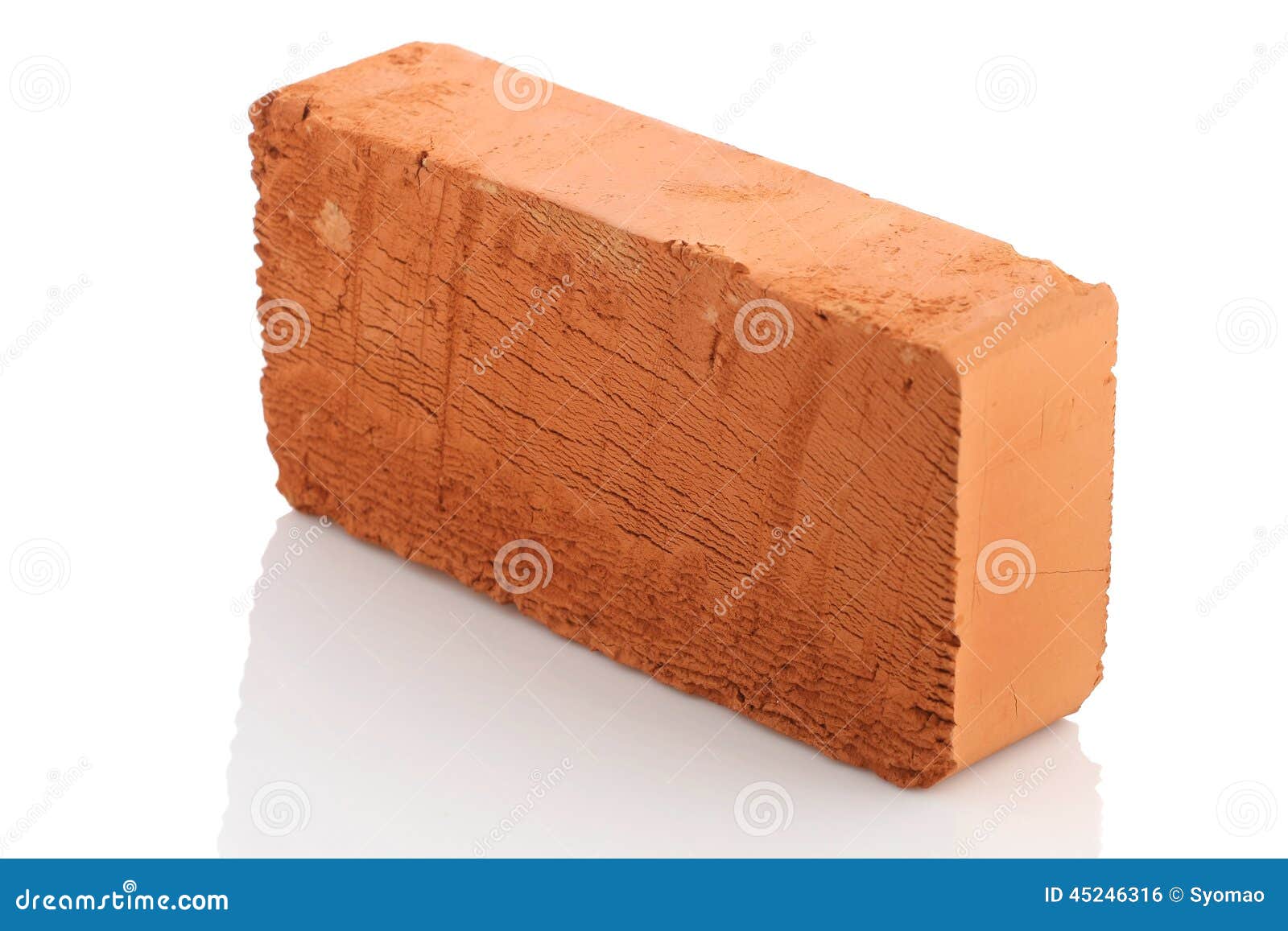 Einzelner Roter Backstein Auf Weißem Hintergrund Stockfoto - Bild von ...