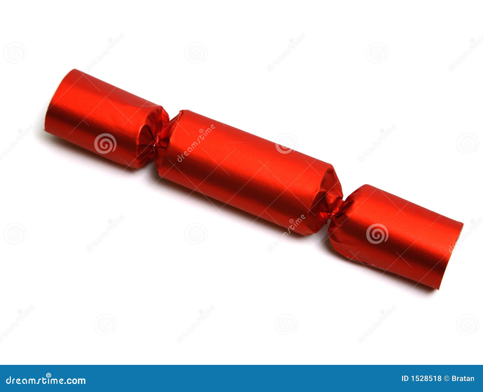 Einzelner roter Cracker stockfoto. Bild von explodieren - 1528518