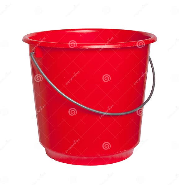 Einzelner Roter Eimer Lokalisiert Stockbild - Bild von eisen ...