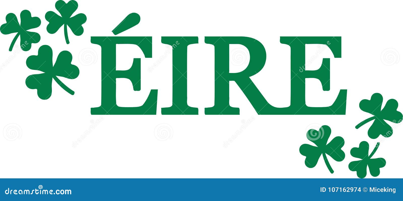 Eire word with clovers stock vector. Illustration of paddy - 107162974