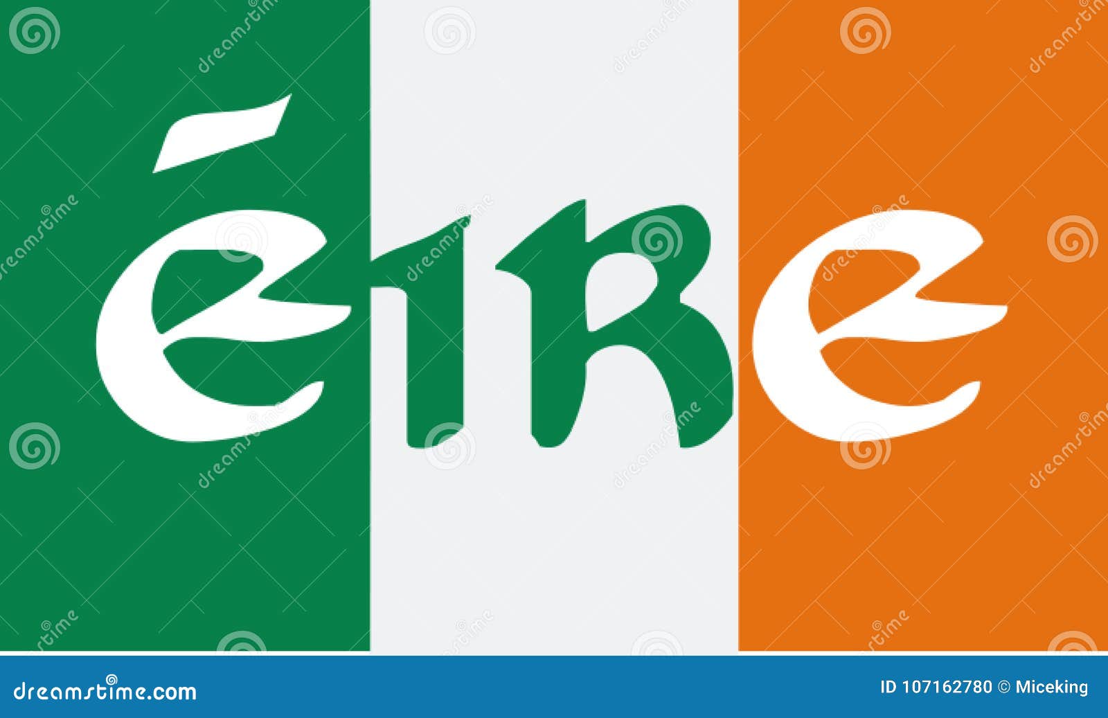 Eire Written on an Irish Flag Stock Vector - Illustration of written ...