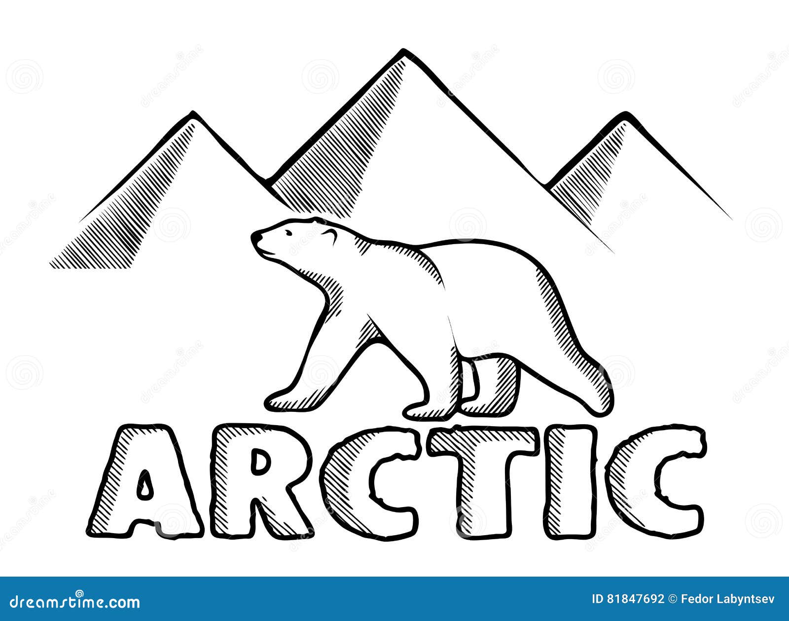 Eisbärsymbol der Arktis vektor abbildung. Illustration von arktisch ...