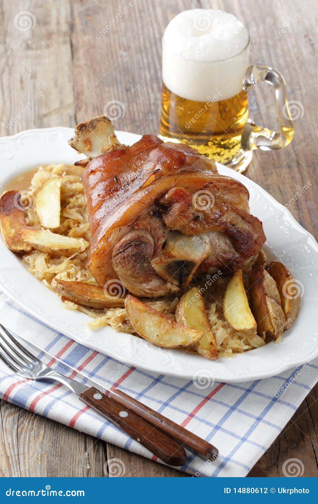 Eisbein with beer stock photo. Image of roasted, froth - 14880612