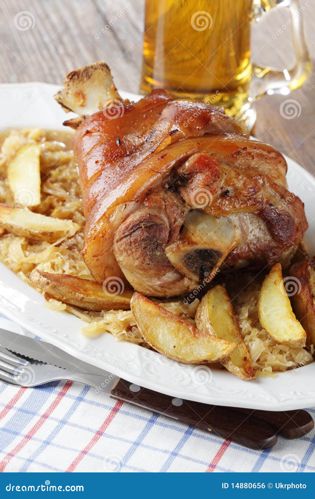 Eisbein with beer stock photo. Image of meat, oktoberfest - 14880656