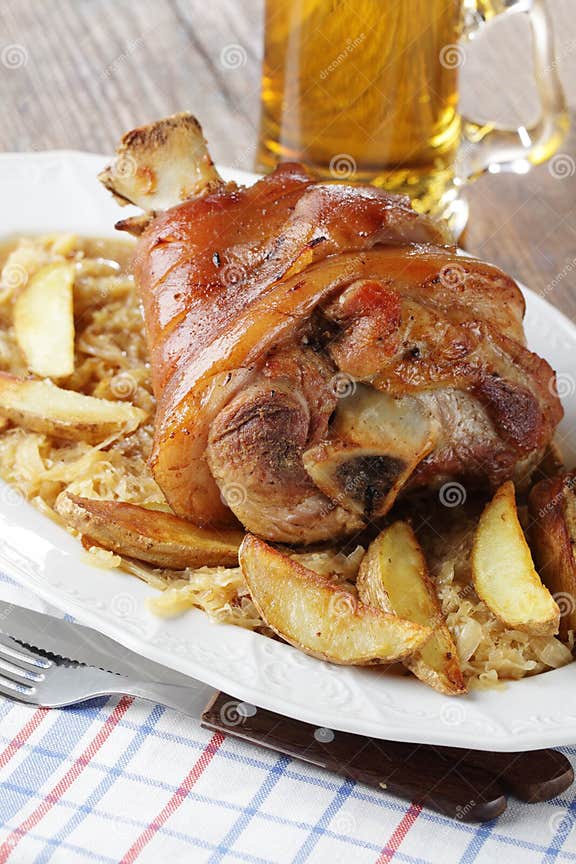 Eisbein with beer stock photo. Image of meat, oktoberfest - 14880656