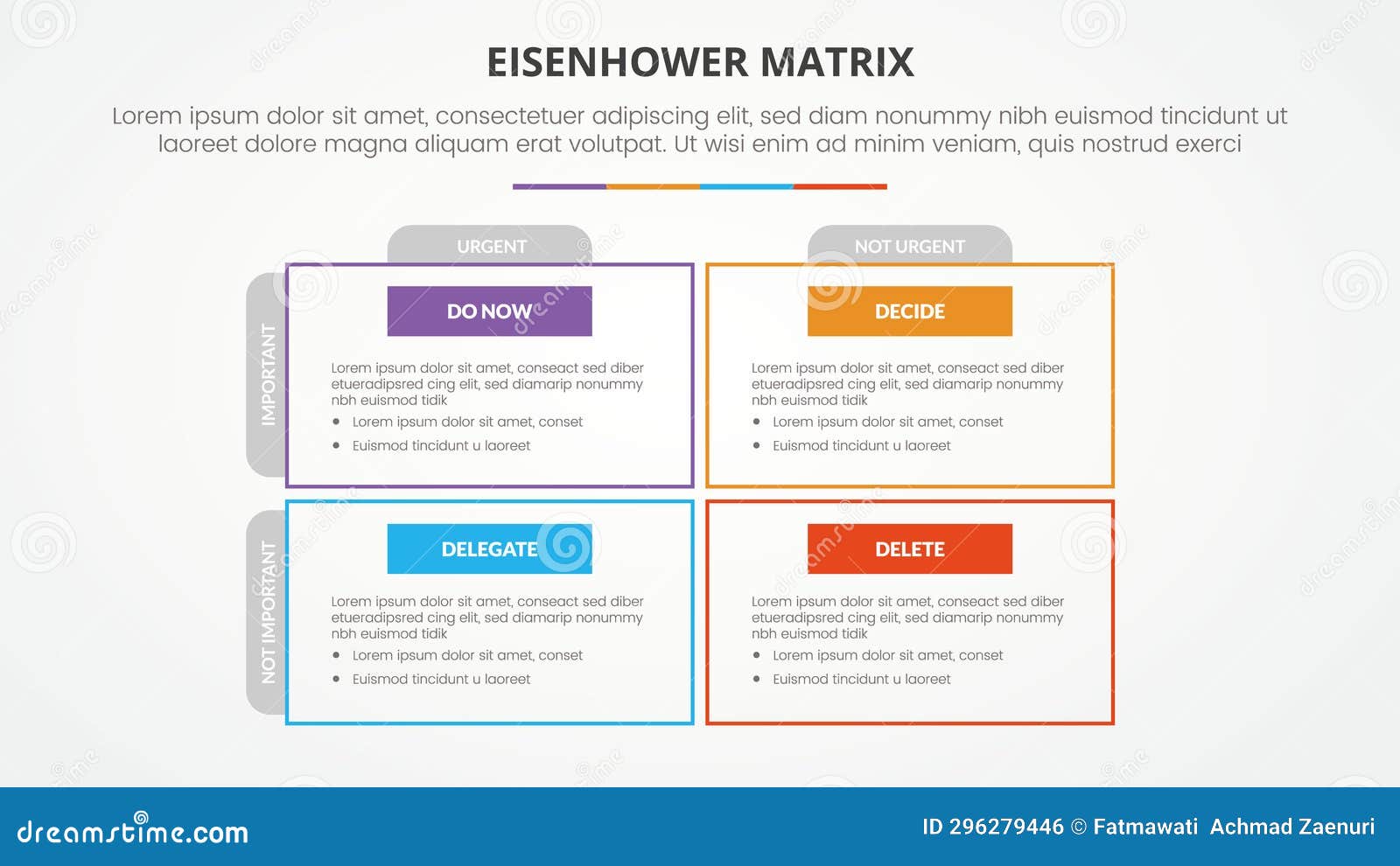 Eisenhower Matrix Template Infographic Concept for Slide Presentation ...