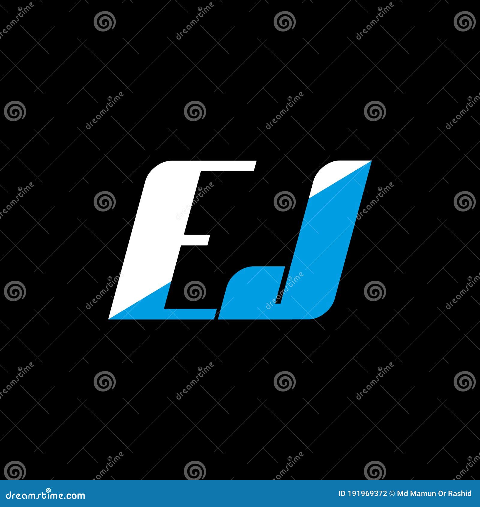 EJ Letter Logo Design on Black Background. EJ Creative Initials Letter ...