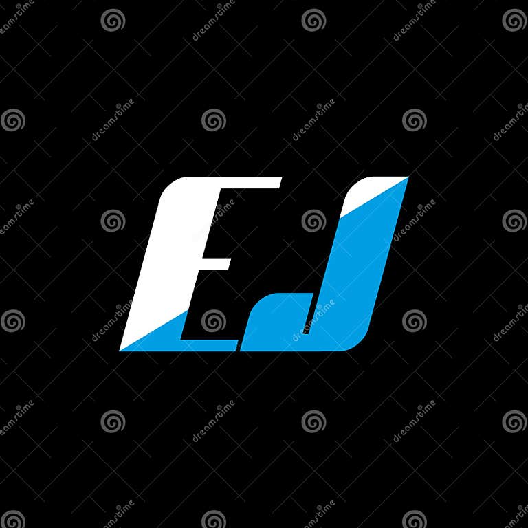 EJ Letter Logo Design on Black Background. EJ Creative Initials Letter ...