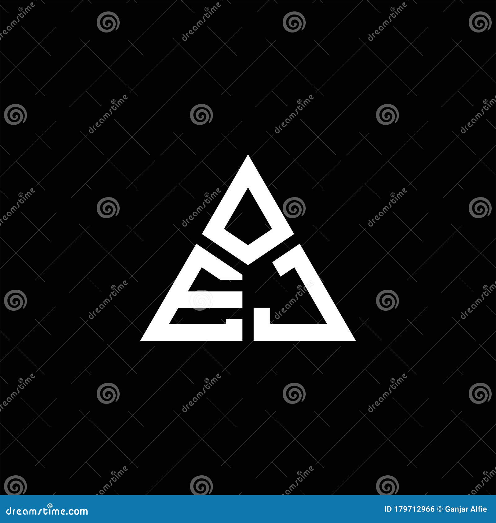 EJ Monogram Logo with 3 Pieces Shape Isolated on Triangle Stock Vector ...