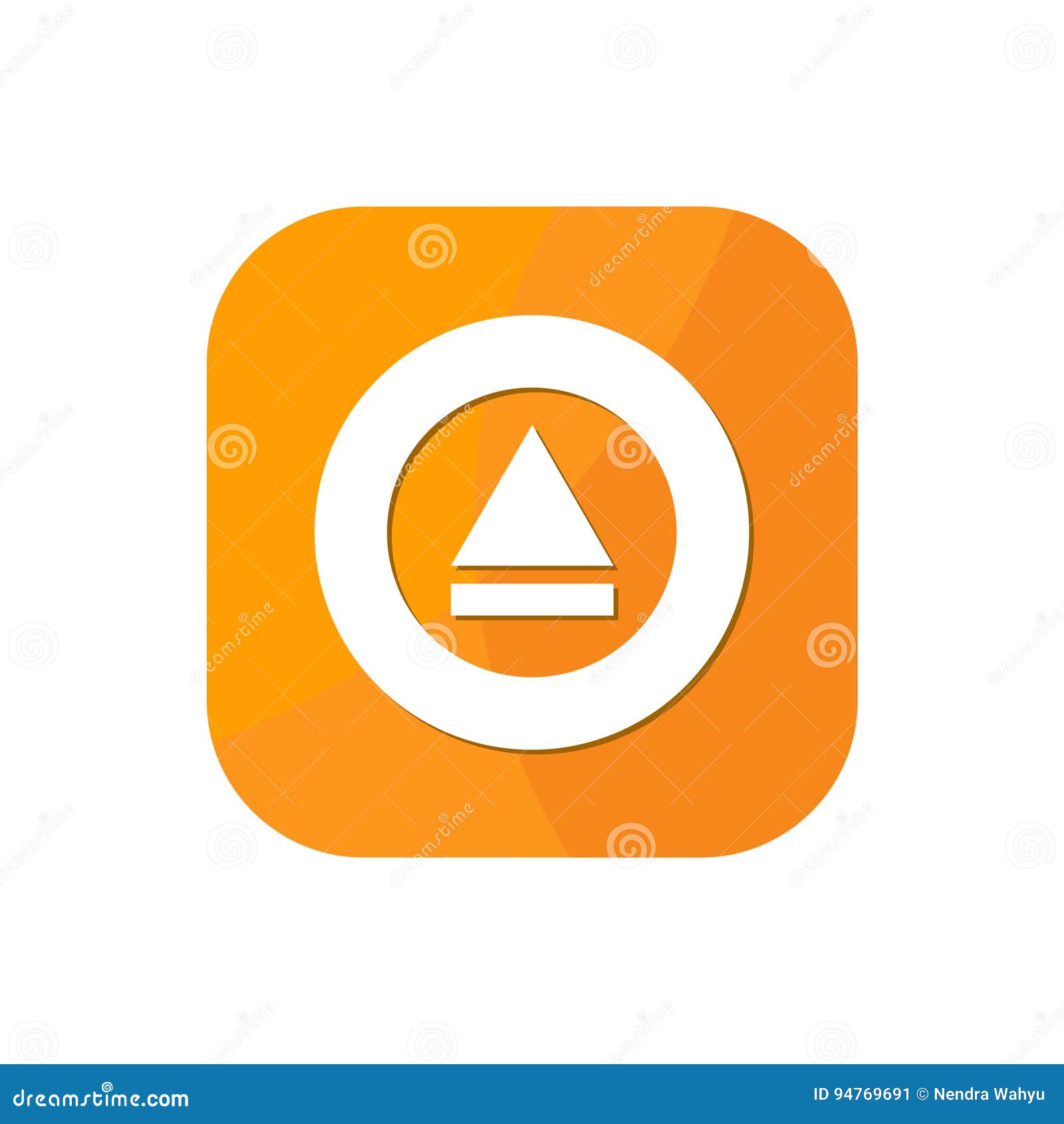 Eject Button With Brushed Metal Texture On Gray Background Cartoon ...