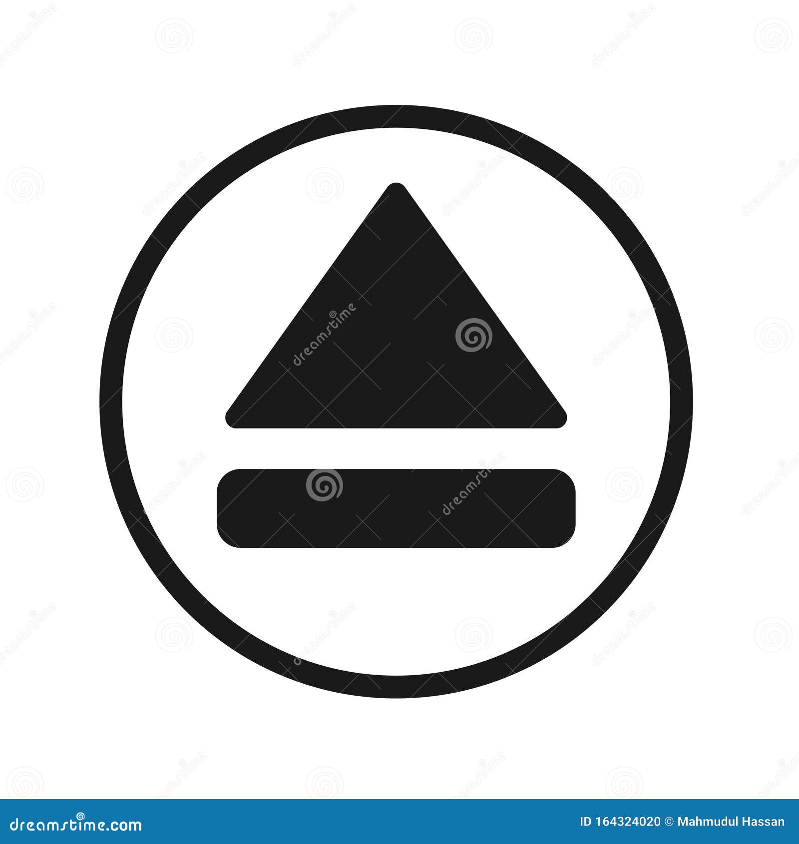 Eject Icon Black Color Flat Eject Icon Vector Stock Vector