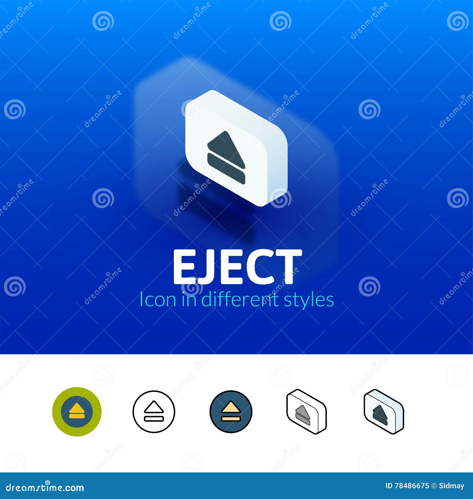 Eject Icon in Different Style Stock Vector - Illustration of color ...