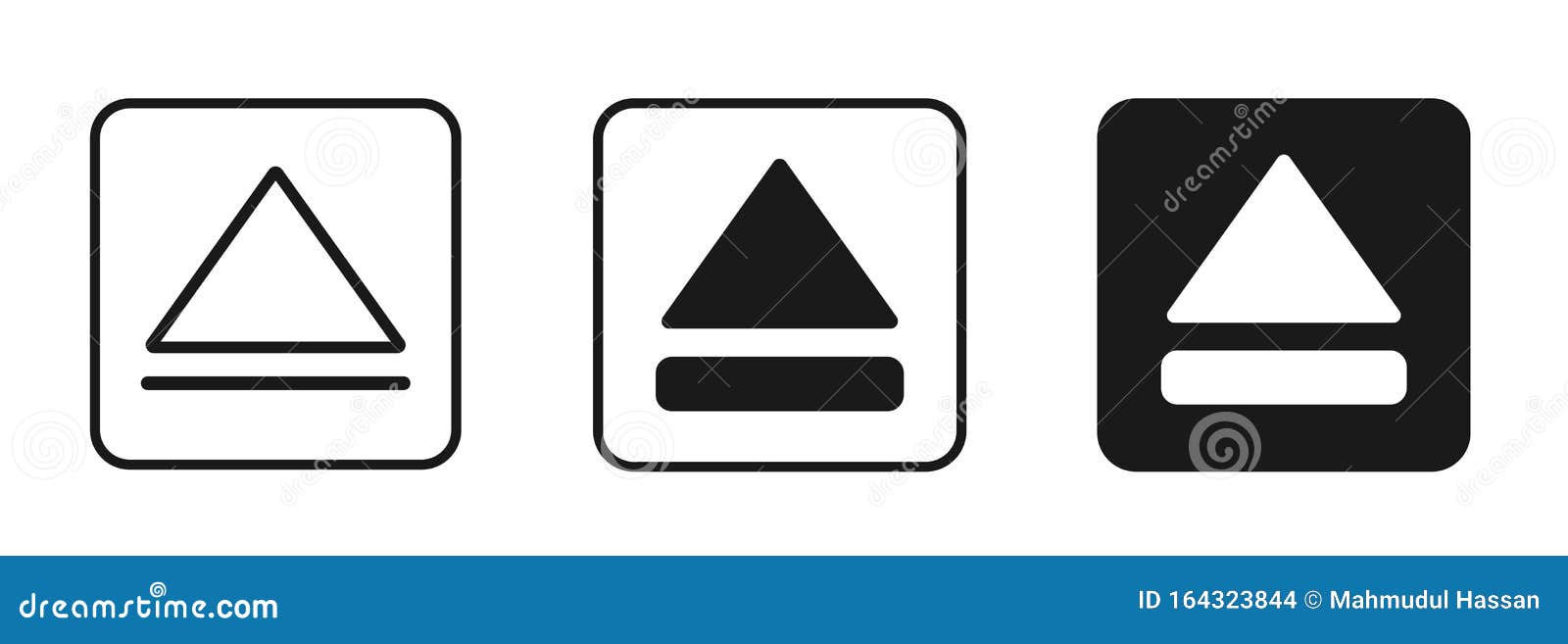 Eject Icon Set, Flat Eject Sign Symbol â€“ Vector Stock Vector ...