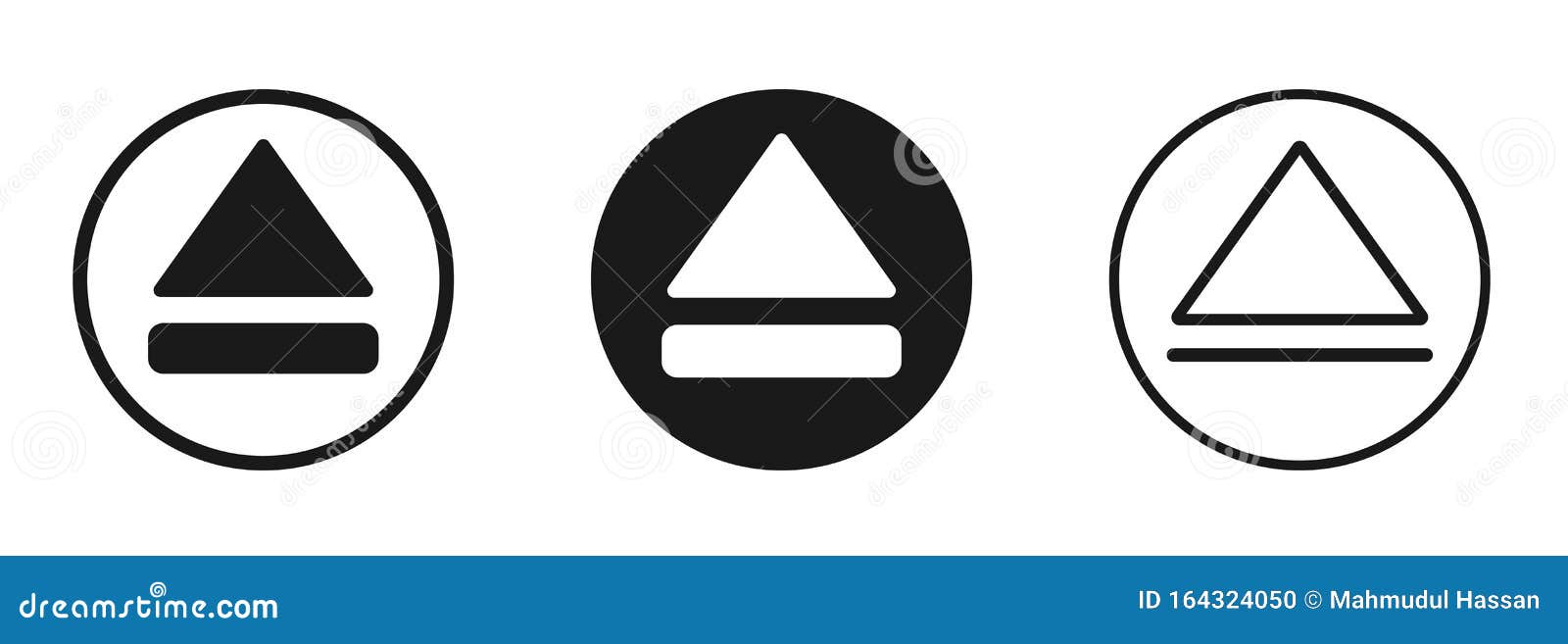 Eject Icon Set, Flat Illustration of Eject, Eject Sign Symbol â ...