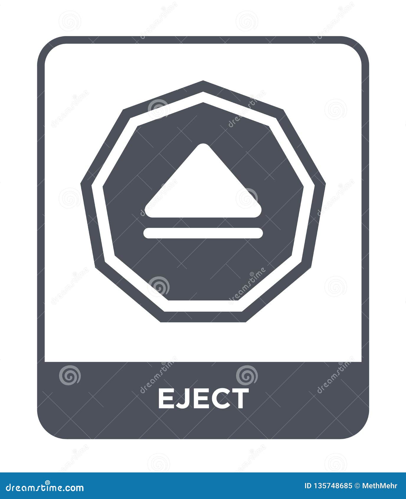 Eject Icon in Trendy Design Style. Eject Icon Isolated on White ...