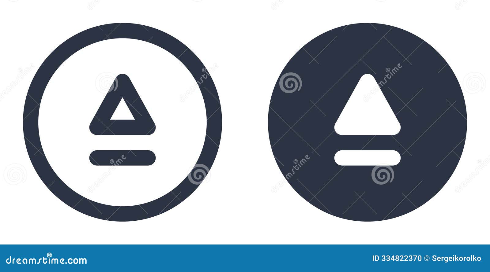 Eject or Eject Media Simple Icons Set Designed in Filled and Stroke ...