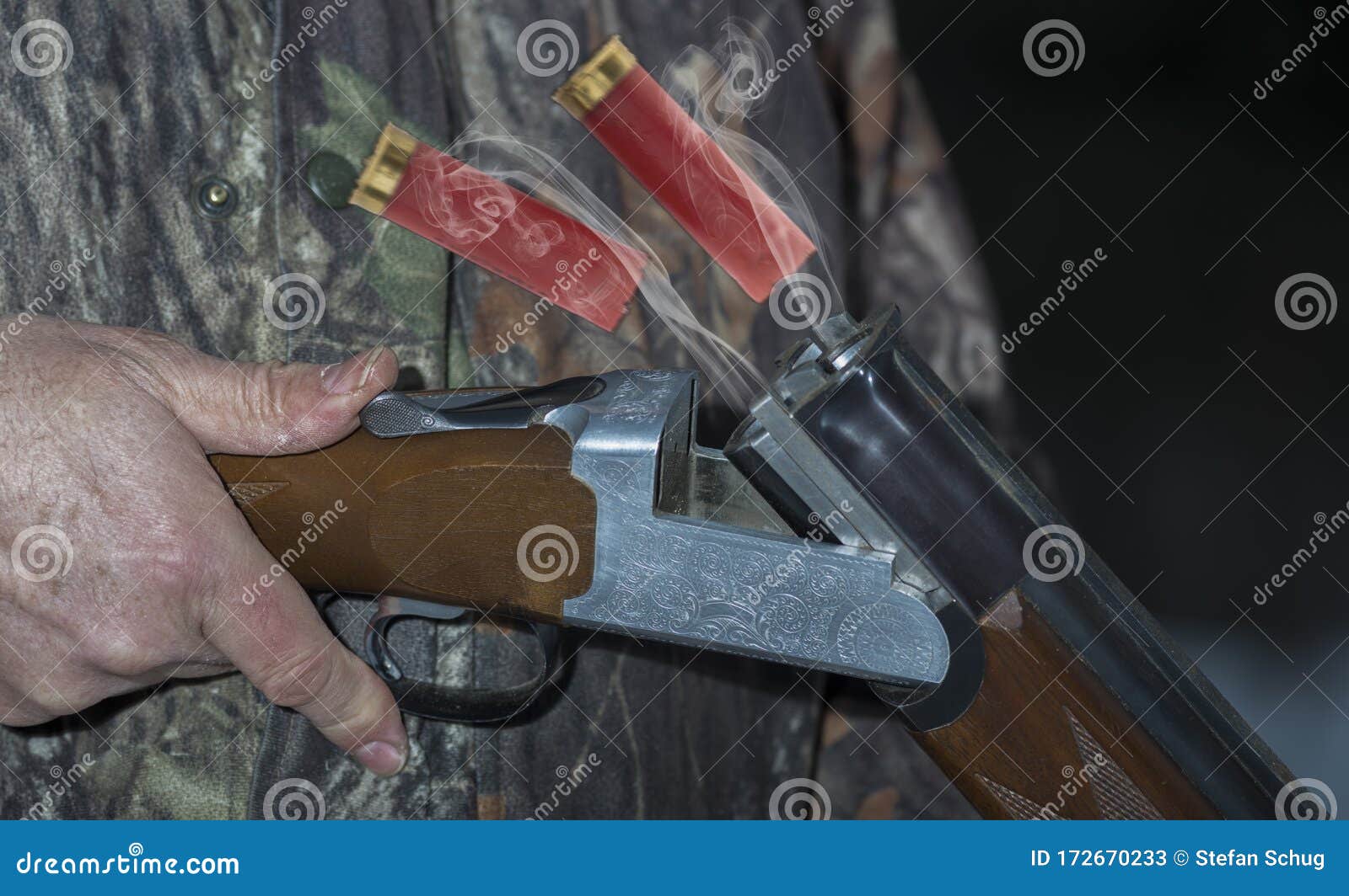 Ejecting Shells - 12 Gauge Shotgun - Over-Under Stock Image - Image of ...