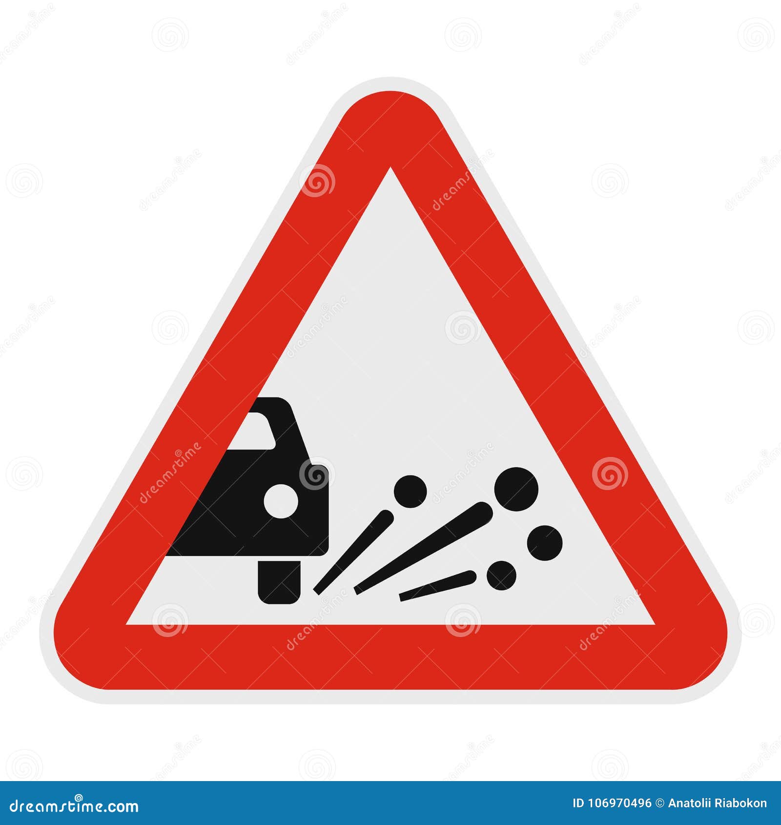 Ejection of Gravel Icon, Flat Style. Stock Vector - Illustration of ...