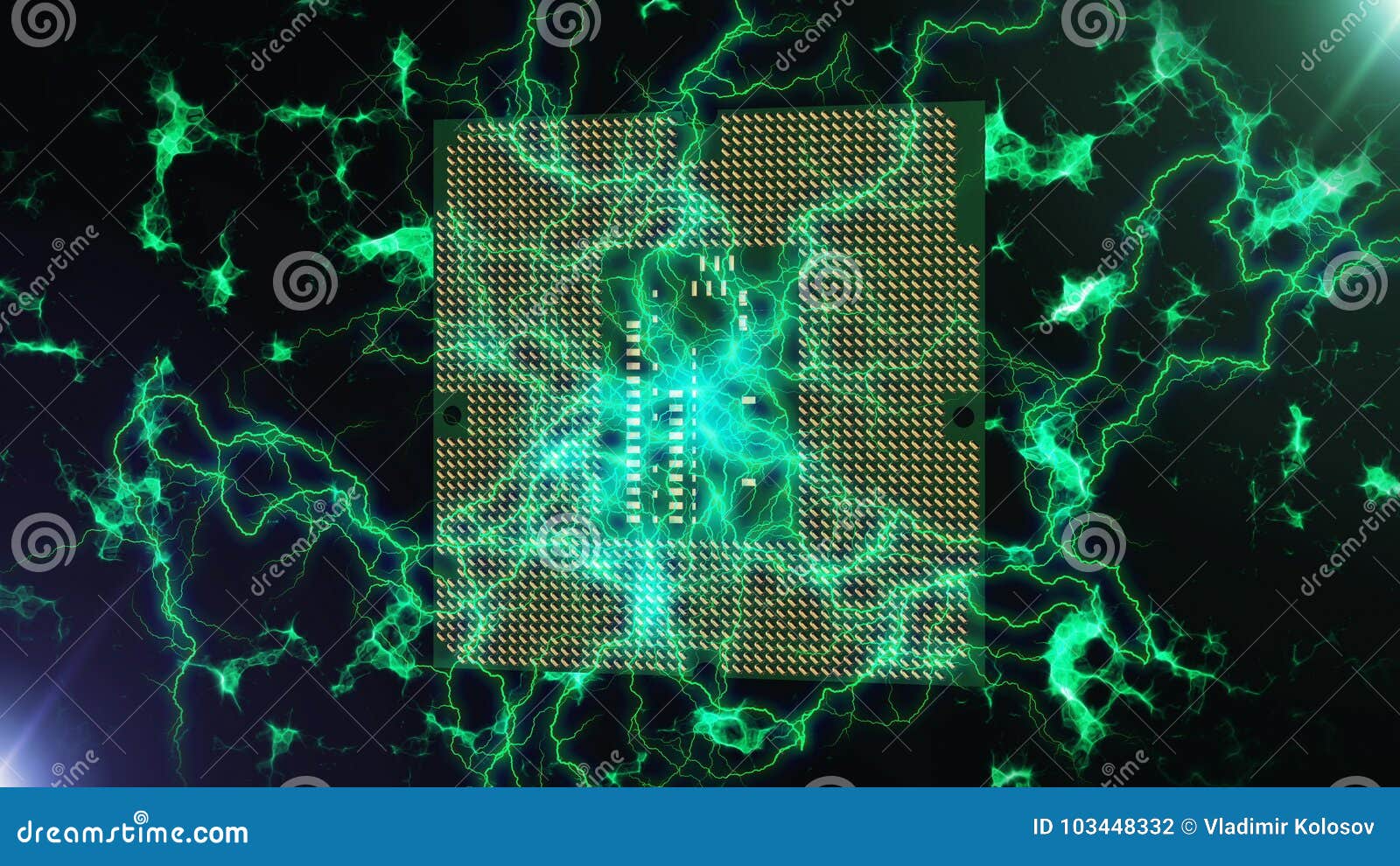 Ejemplo Abstracto Del Cerebro De La CPU Del Cuadrado Stock de ...