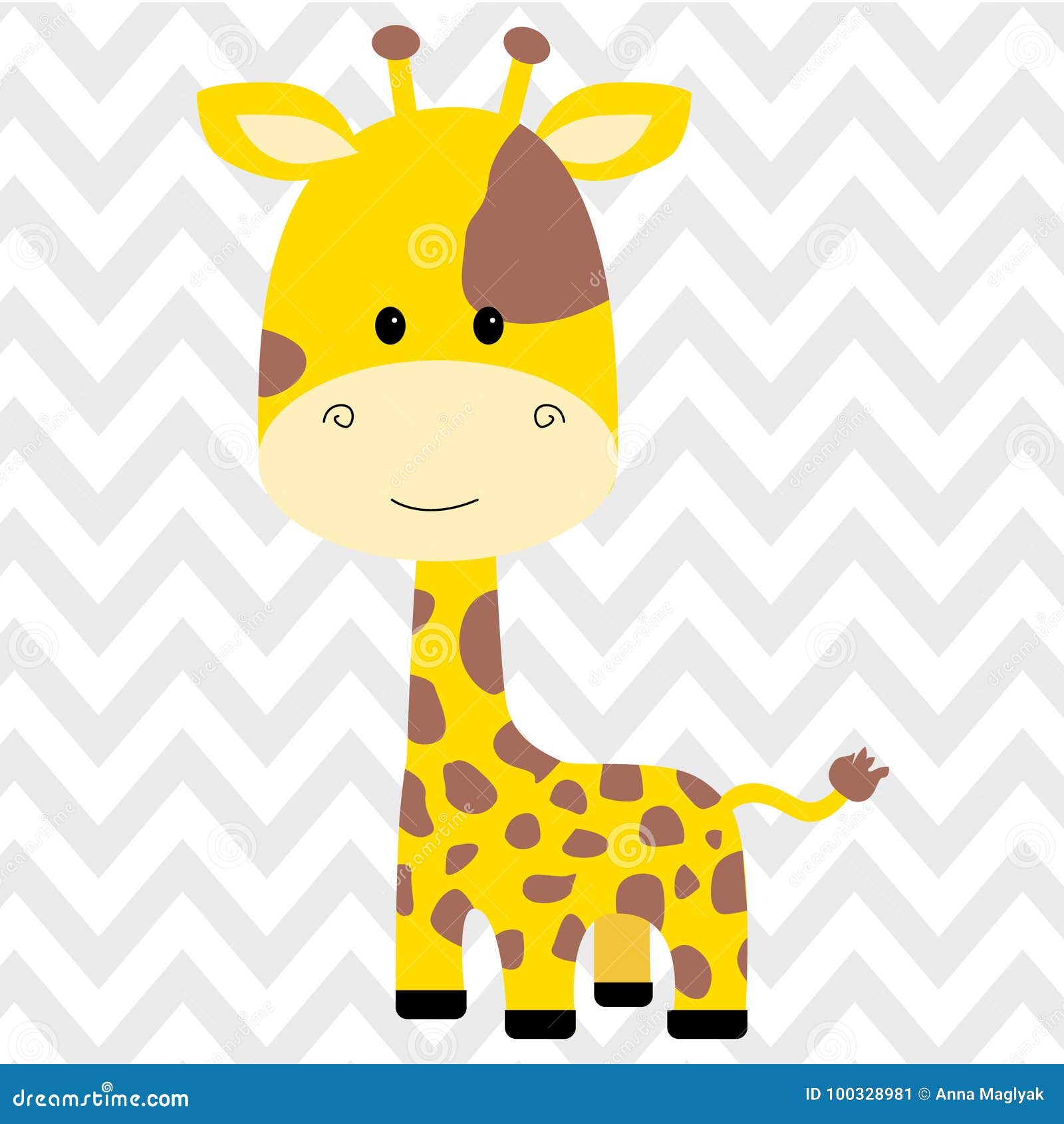 Ejemplo Aislado Jirafa Linda Del Vector Ilustración del Vector ...