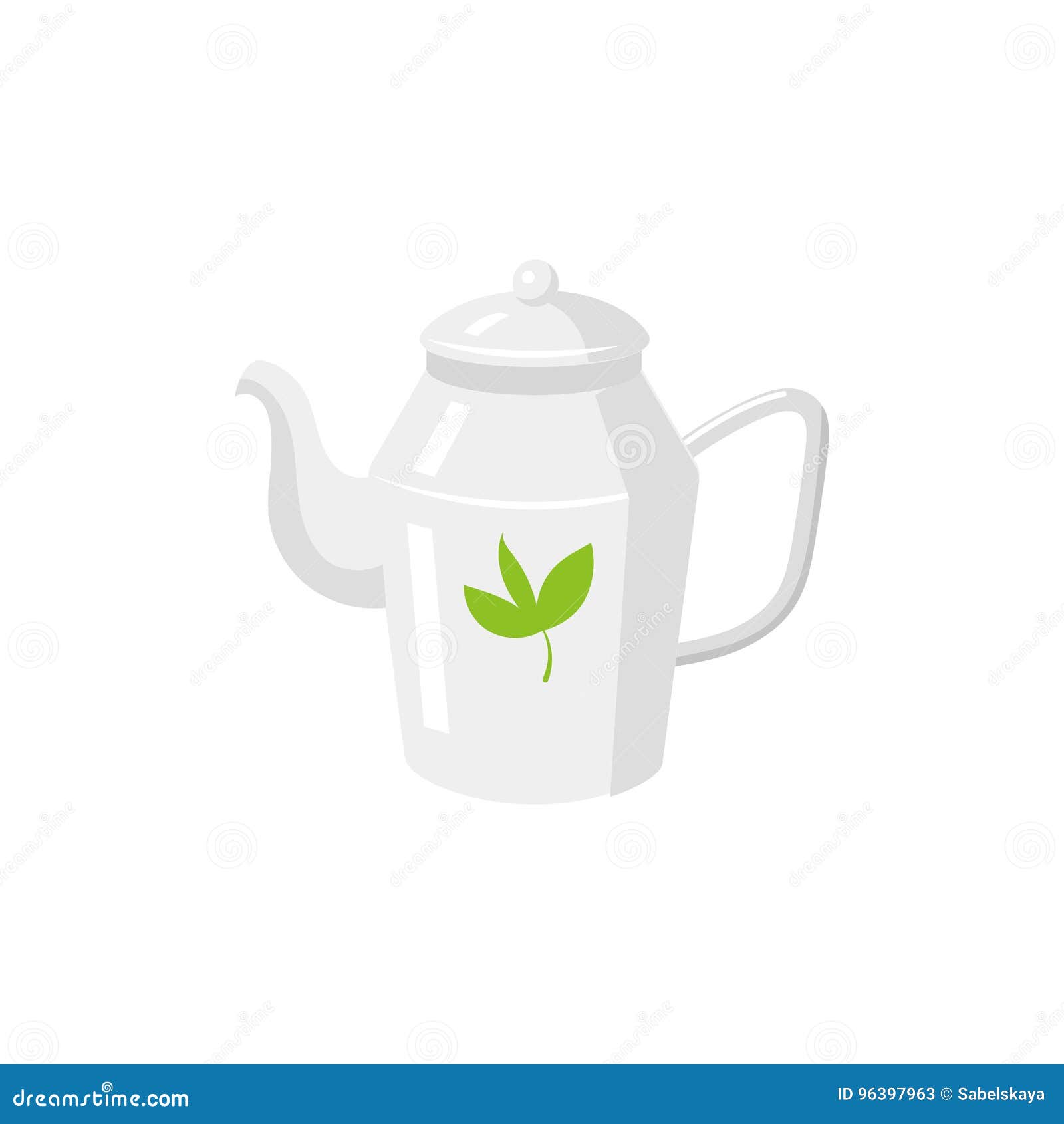 Ejemplo Aislado Plano De La Tetera Del Vector Aislado Ilustración del ...