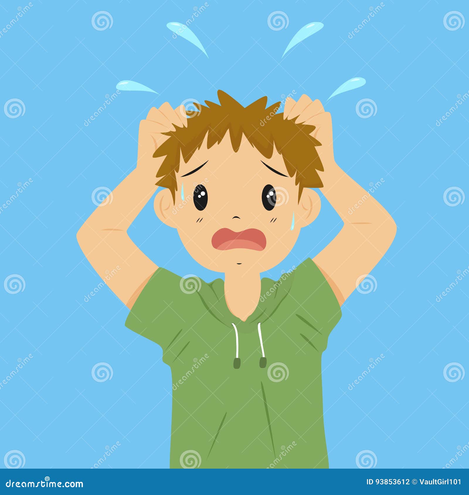 Ejemplo Ansioso Del Vector Del Muchacho Ilustración del Vector ...