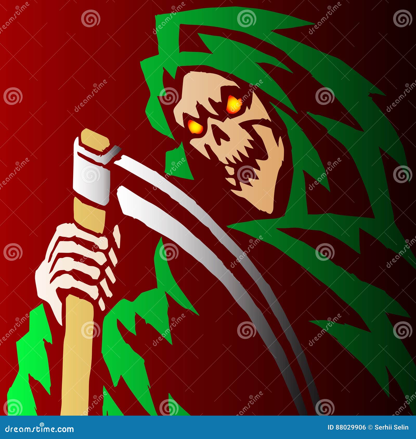 Ejemplo Asustadizo Del Vector Del Parca Ilustración del Vector ...