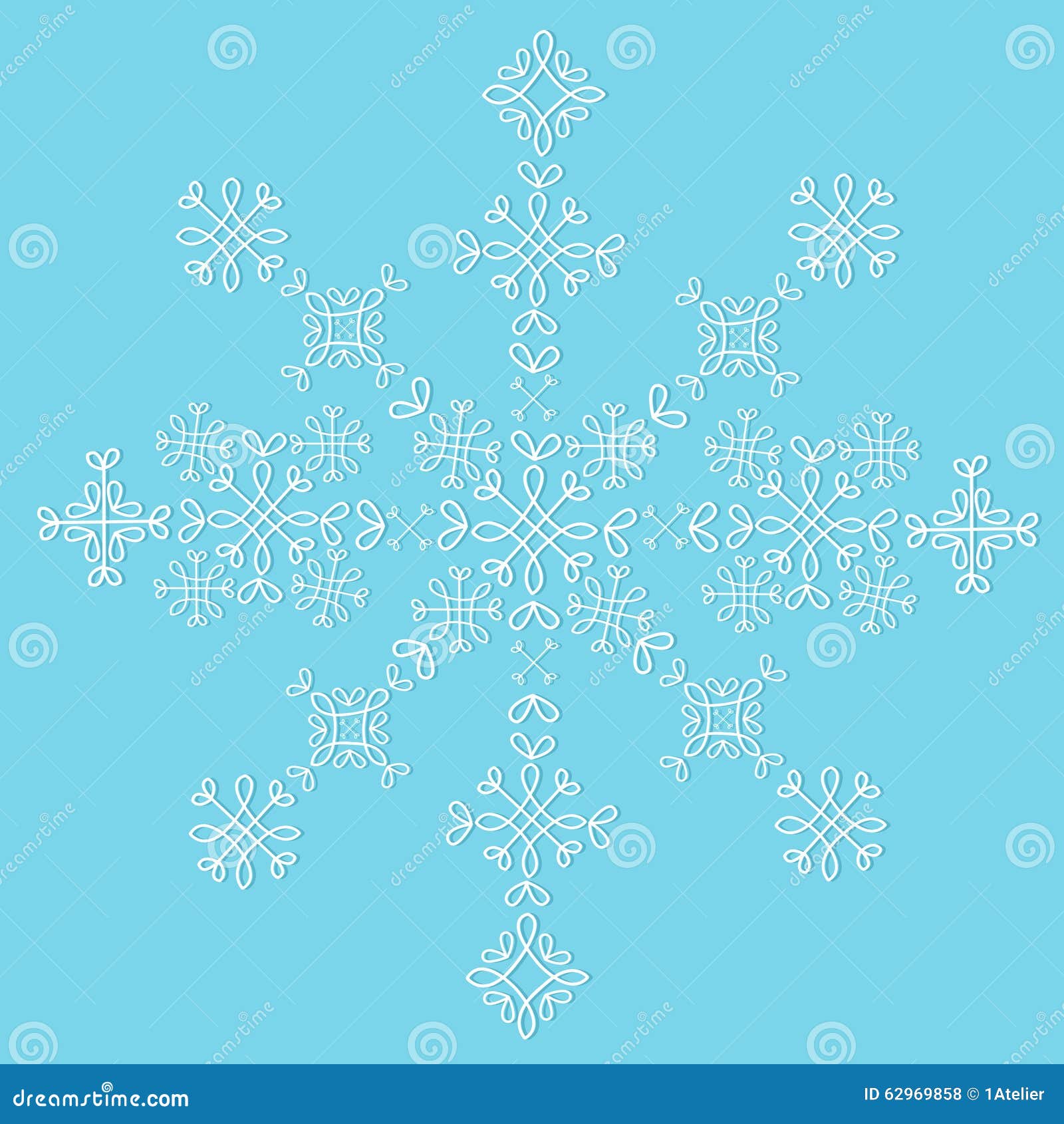 Ejemplo Azul Del Copo De Nieve Del Vector Ilustración del Vector ...