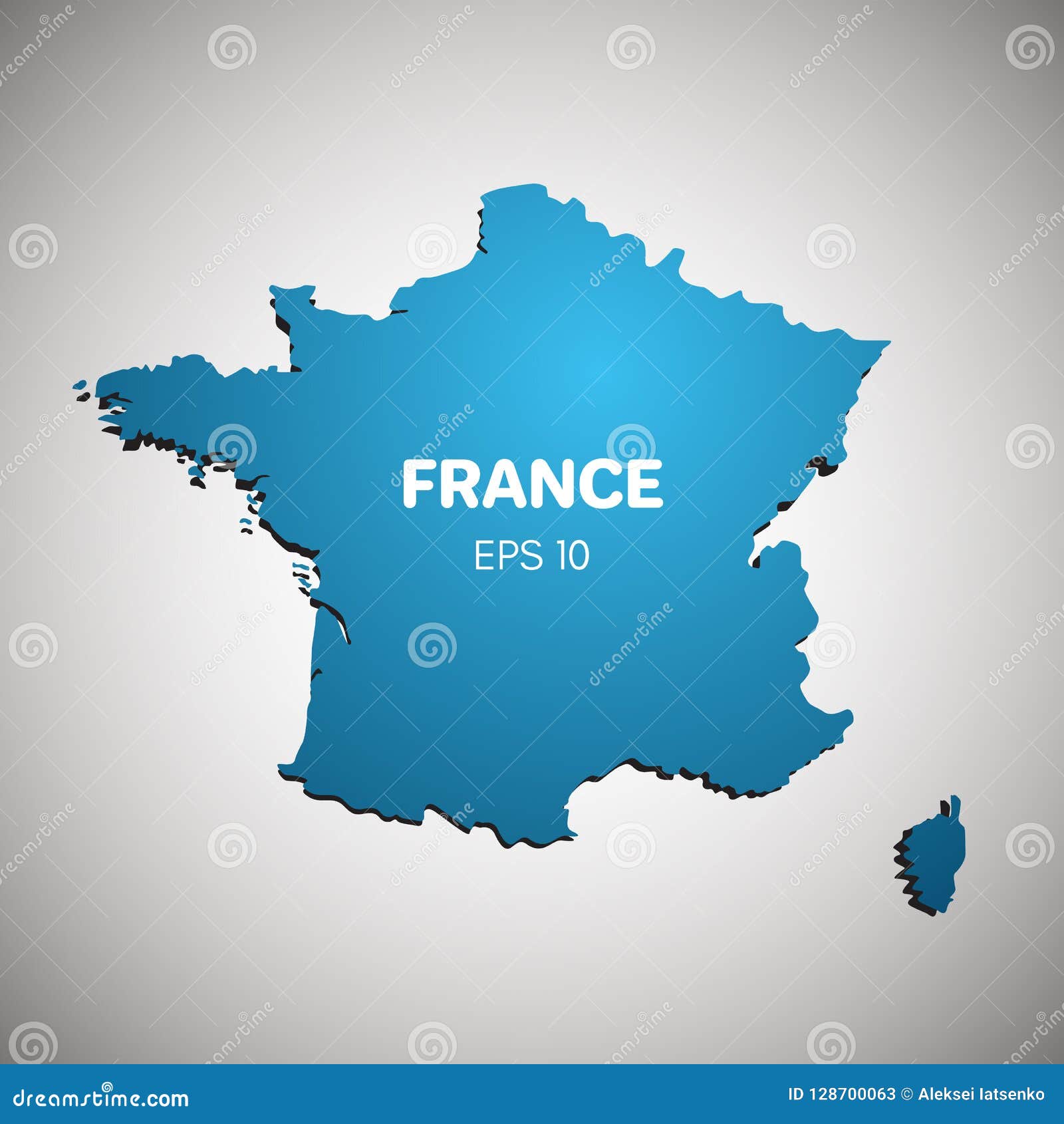 Ejemplo Azul Del Vector Del Color Del Mapa De Francia Ilustración del ...