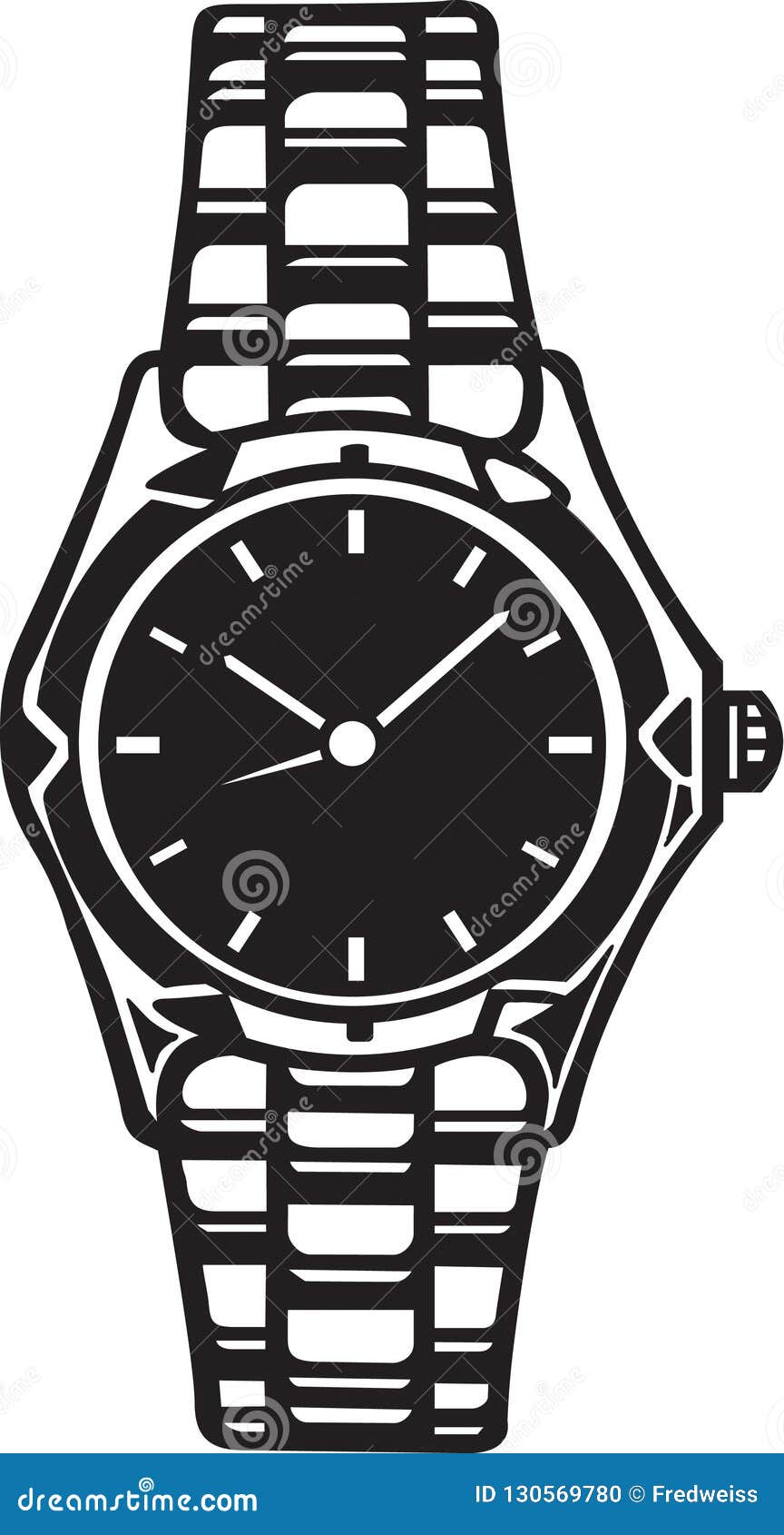 Ejemplo Blanco Y Negro Del Reloj Ilustración del Vector - Ilustración ...