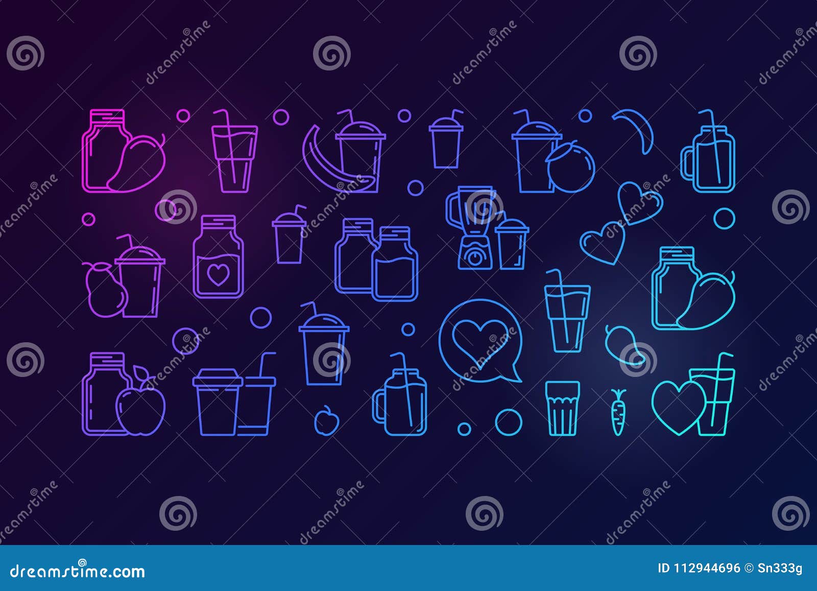 Ejemplo Coloreado Del Vector Del Smoothie O Bandera Horizontal ...