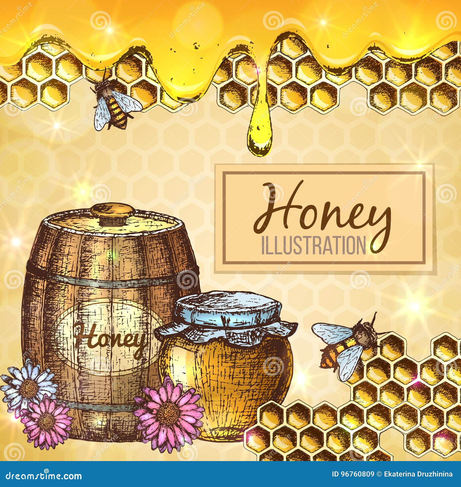 Ejemplo Colorido De La Miel Ilustración del Vector - Ilustración de ...