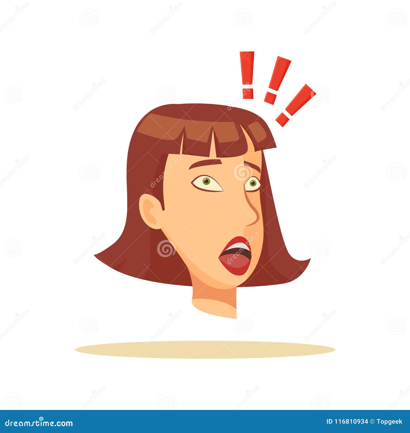 Ejemplo Colorido Del Vector De La Cabeza Pasmada De La Mujer ...