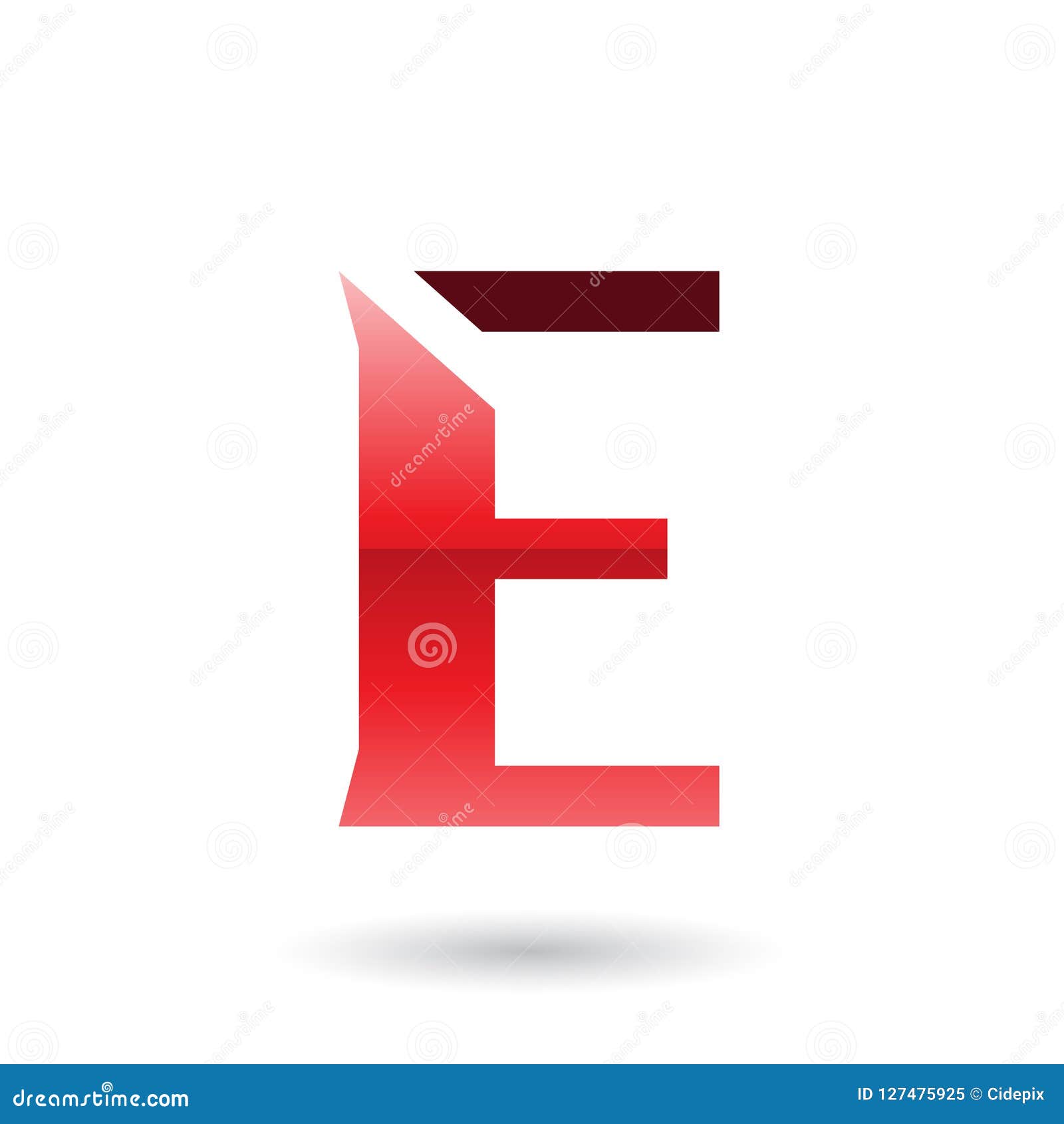 Ejemplo Cortado Rojo Del Vector De La Letra E Ilustración del Vector ...