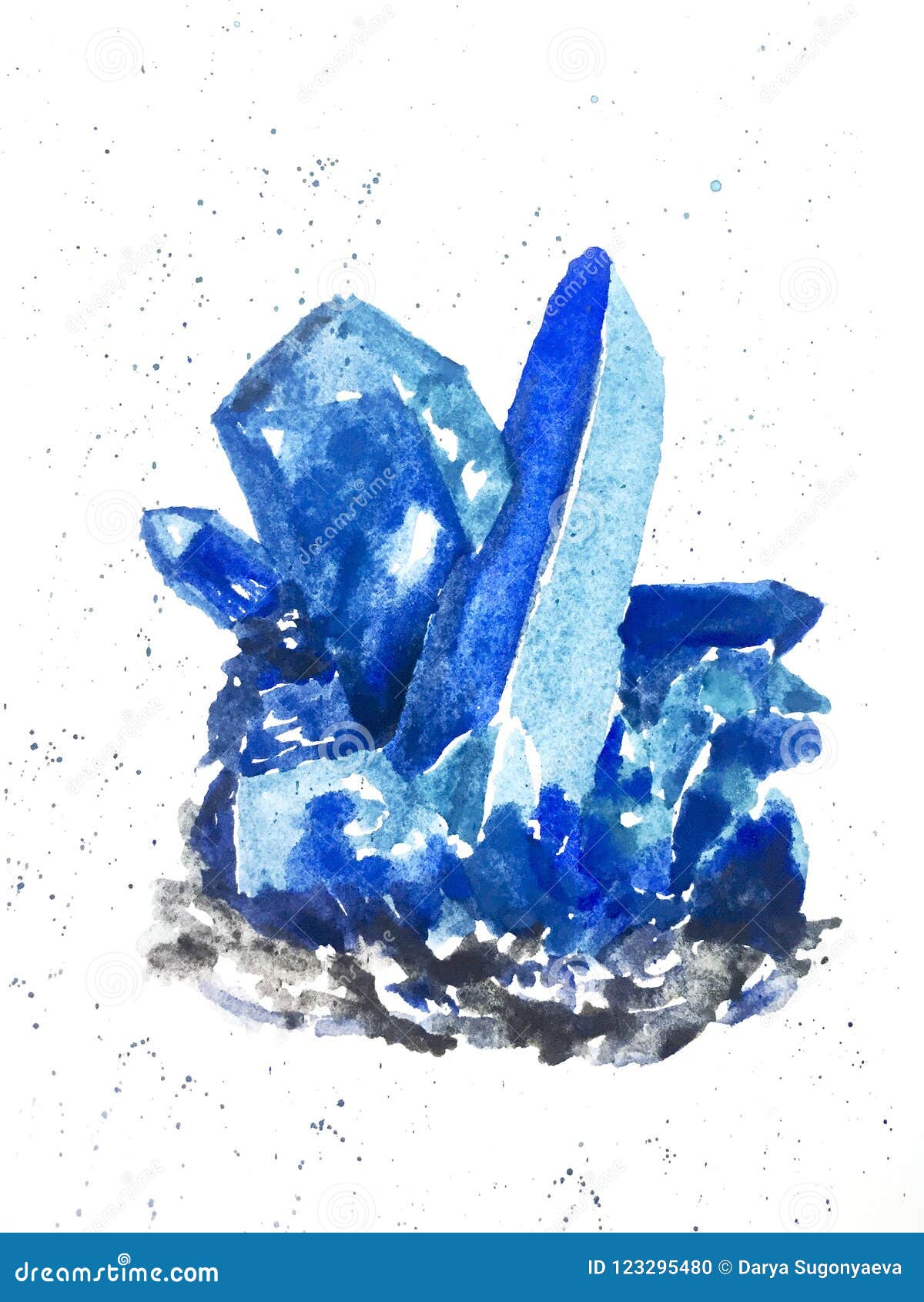 Ejemplo Cristalino Mineral Azul Stock de ilustración - Ilustración de ...