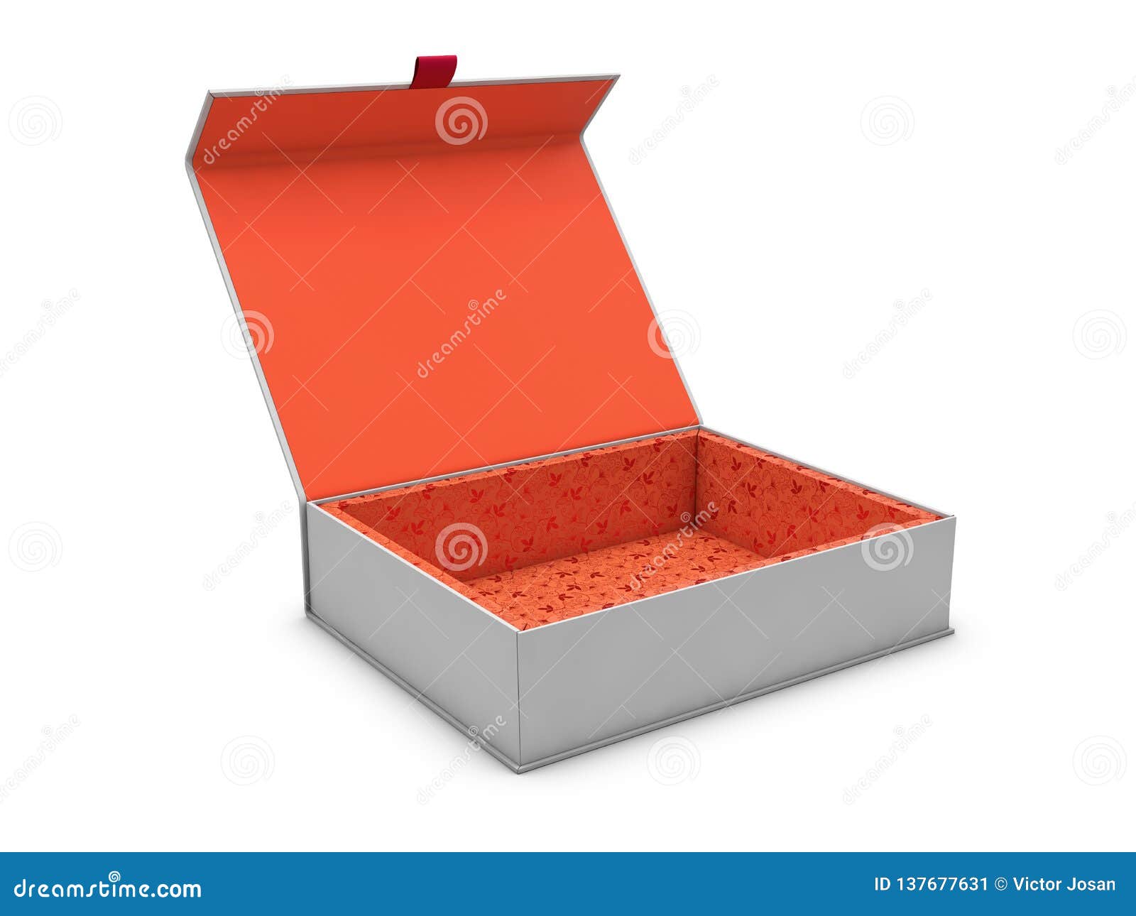 Ejemplo 3d De La Caja Rectangular Abierta Del Espacio En Blanco, Fondo ...