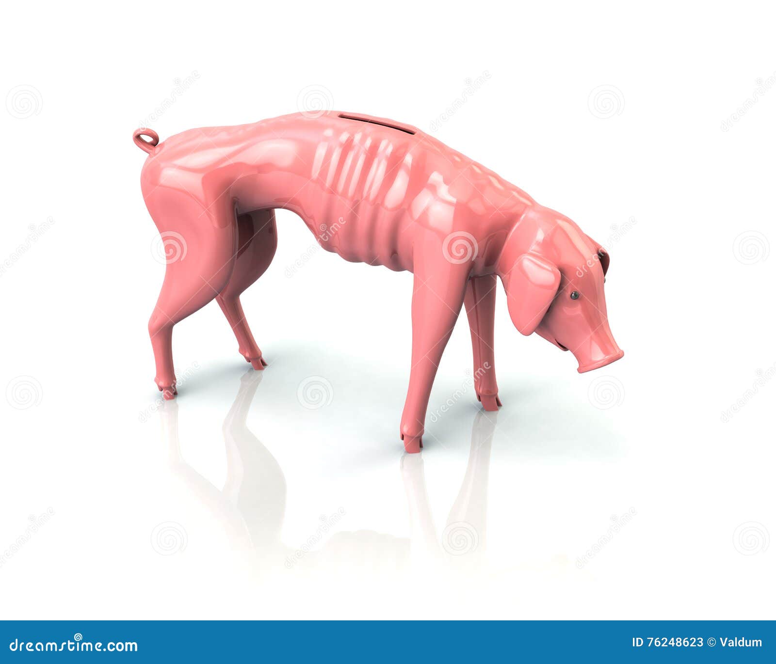 Ejemplo 3d De La Hucha Flaca Stock de ilustración - Ilustración de ...