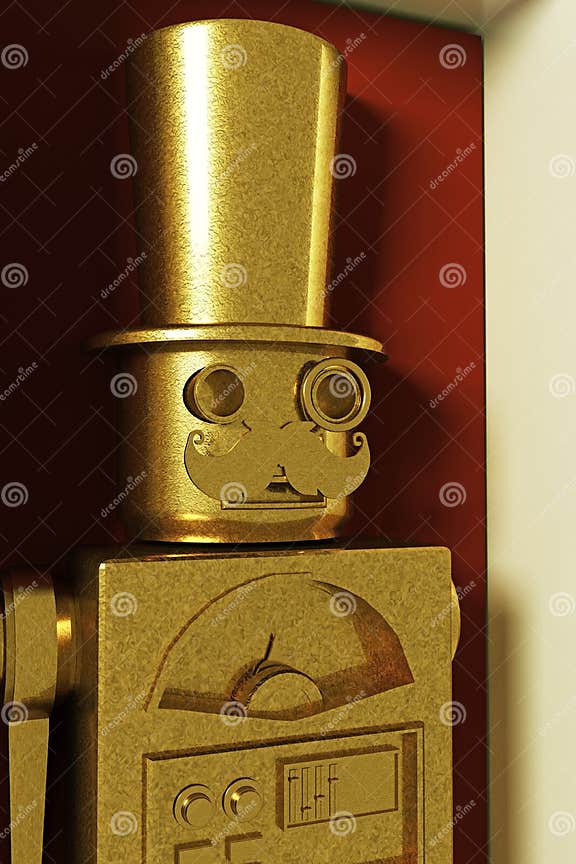 Ejemplo 3d Del Robot De Oro Stock de ilustración - Ilustración de ...