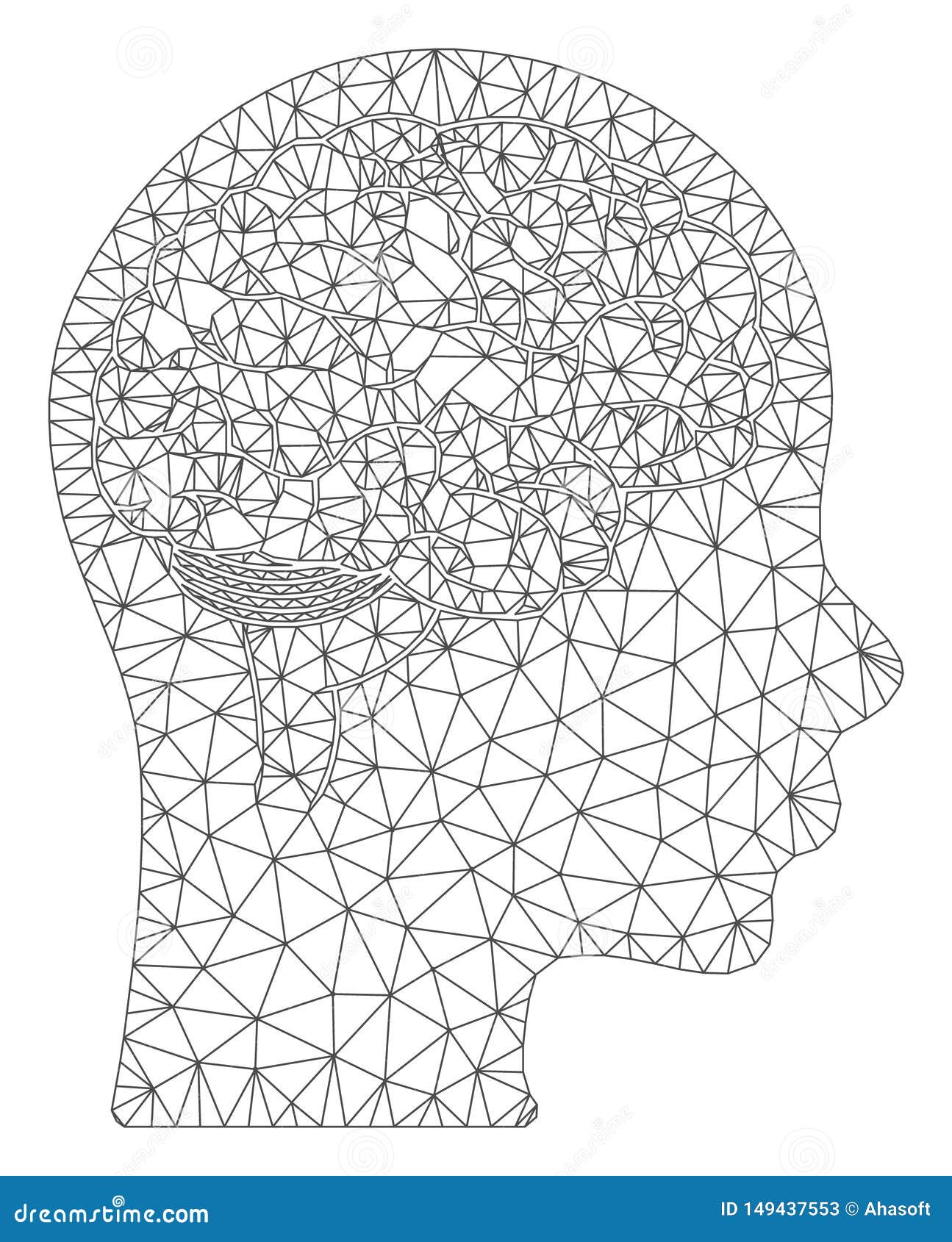Ejemplo De Brain Polygonal Frame Vector Mesh Ilustración del Vector ...