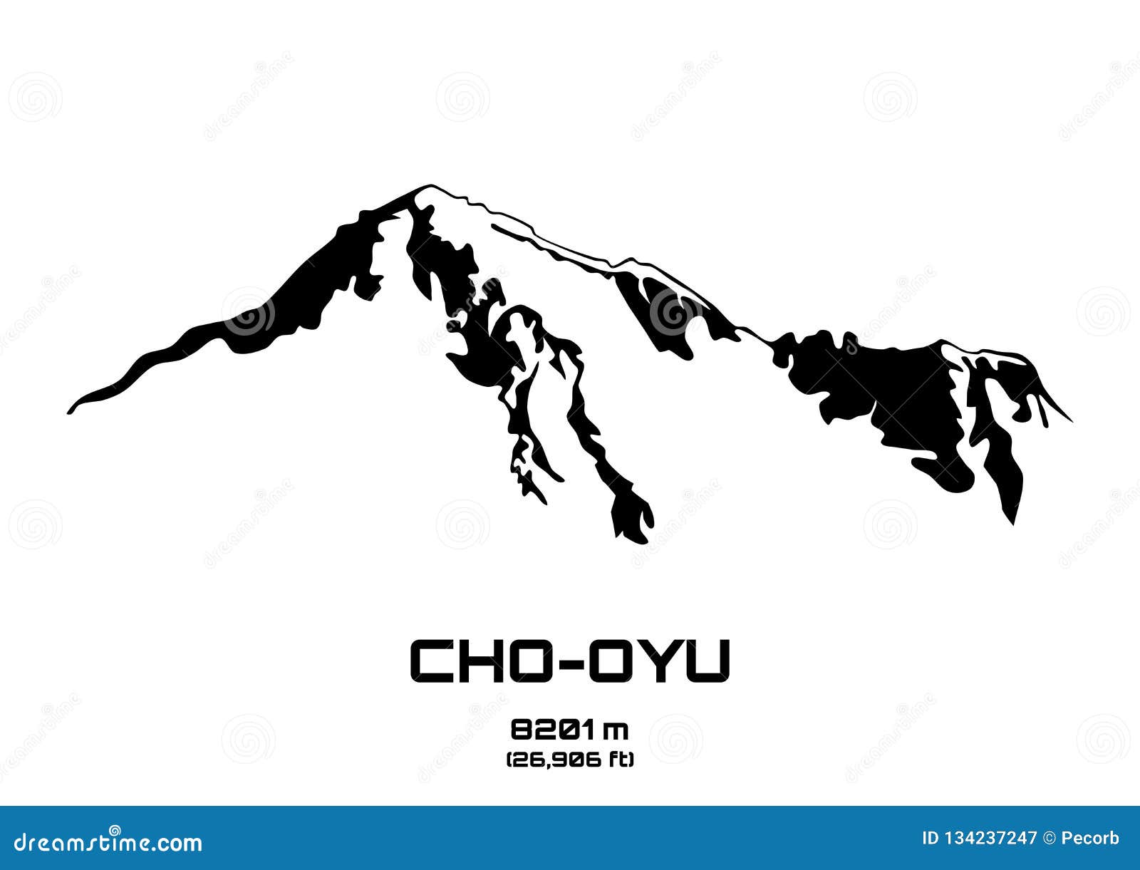 Ejemplo de Cho Oyu ilustración del vector. Ilustración de himalaya ...