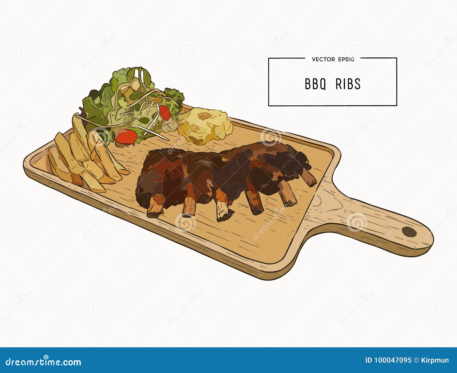 Ejemplo De Chuletas De Cerdo Asadas a La Parrilla Ilustración del ...