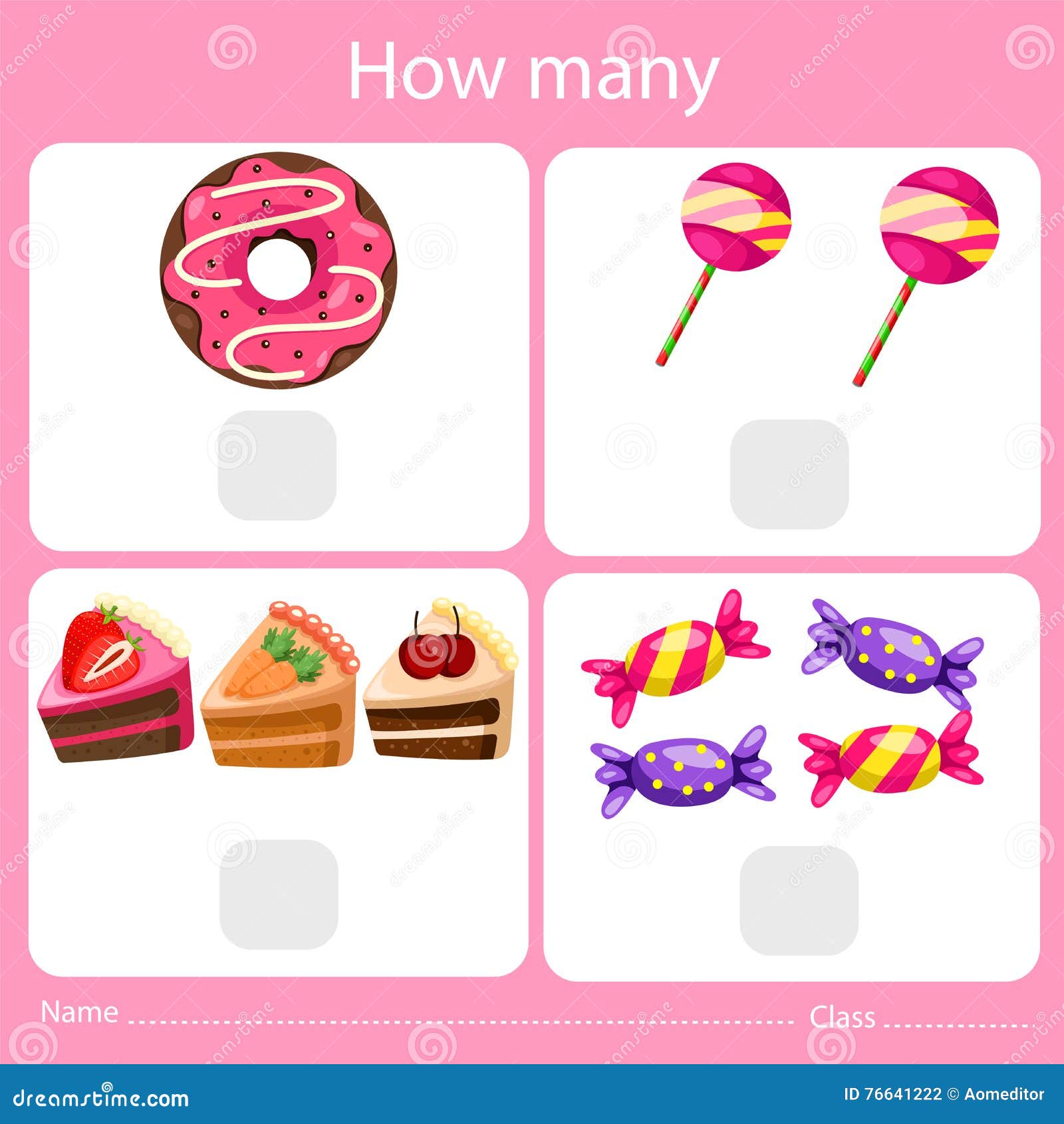 Ejemplo De Contar El Objeto Para Los Niños Uno Ilustración del Vector ...