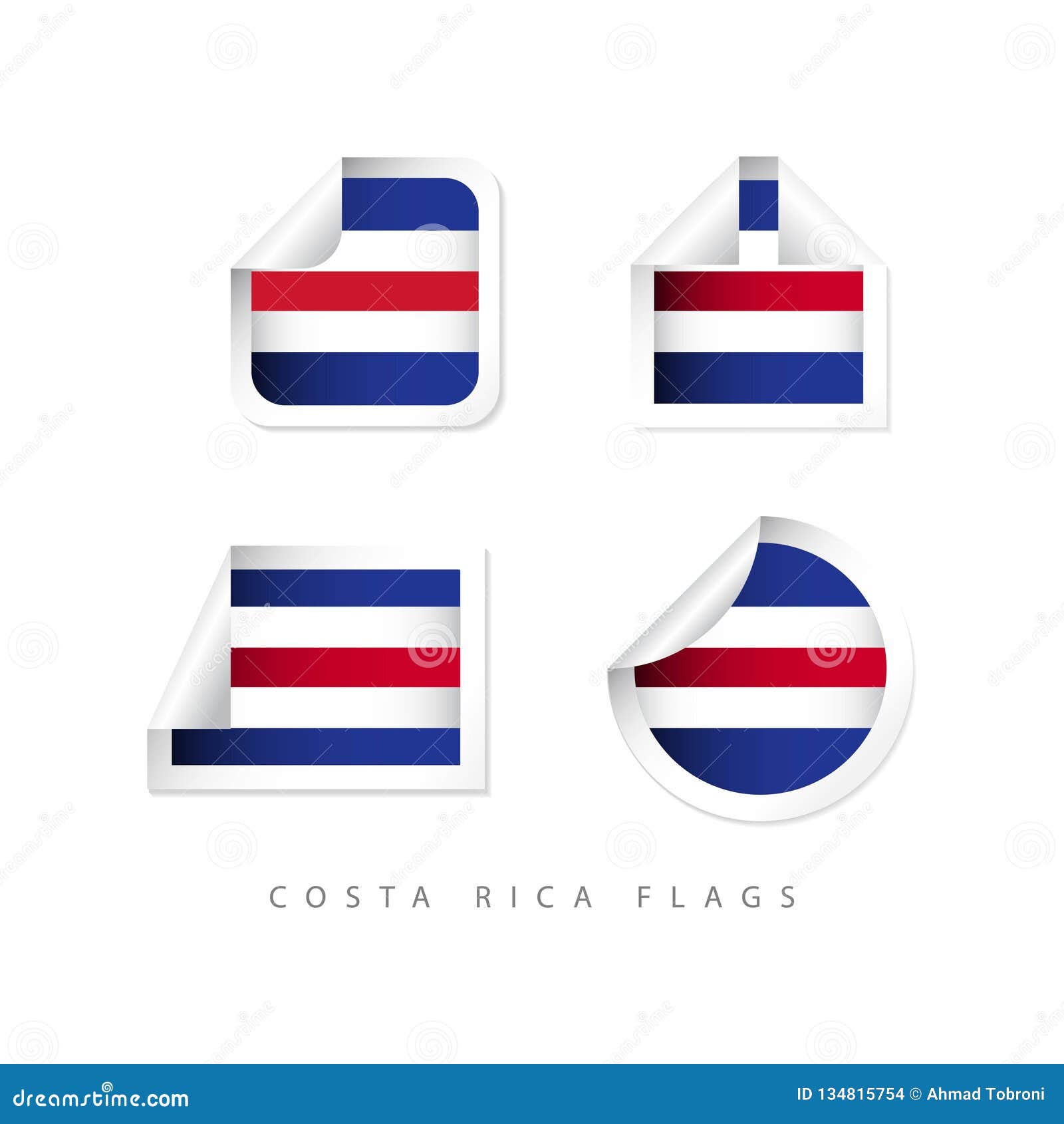 Ejemplo De Costa Rica Label Flags Vector Design Ilustración del Vector ...