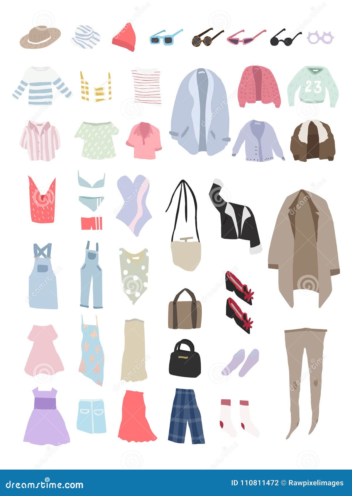 Ejemplo De Diversos Tipos De Ropa Stock de ilustración - Ilustración de ...