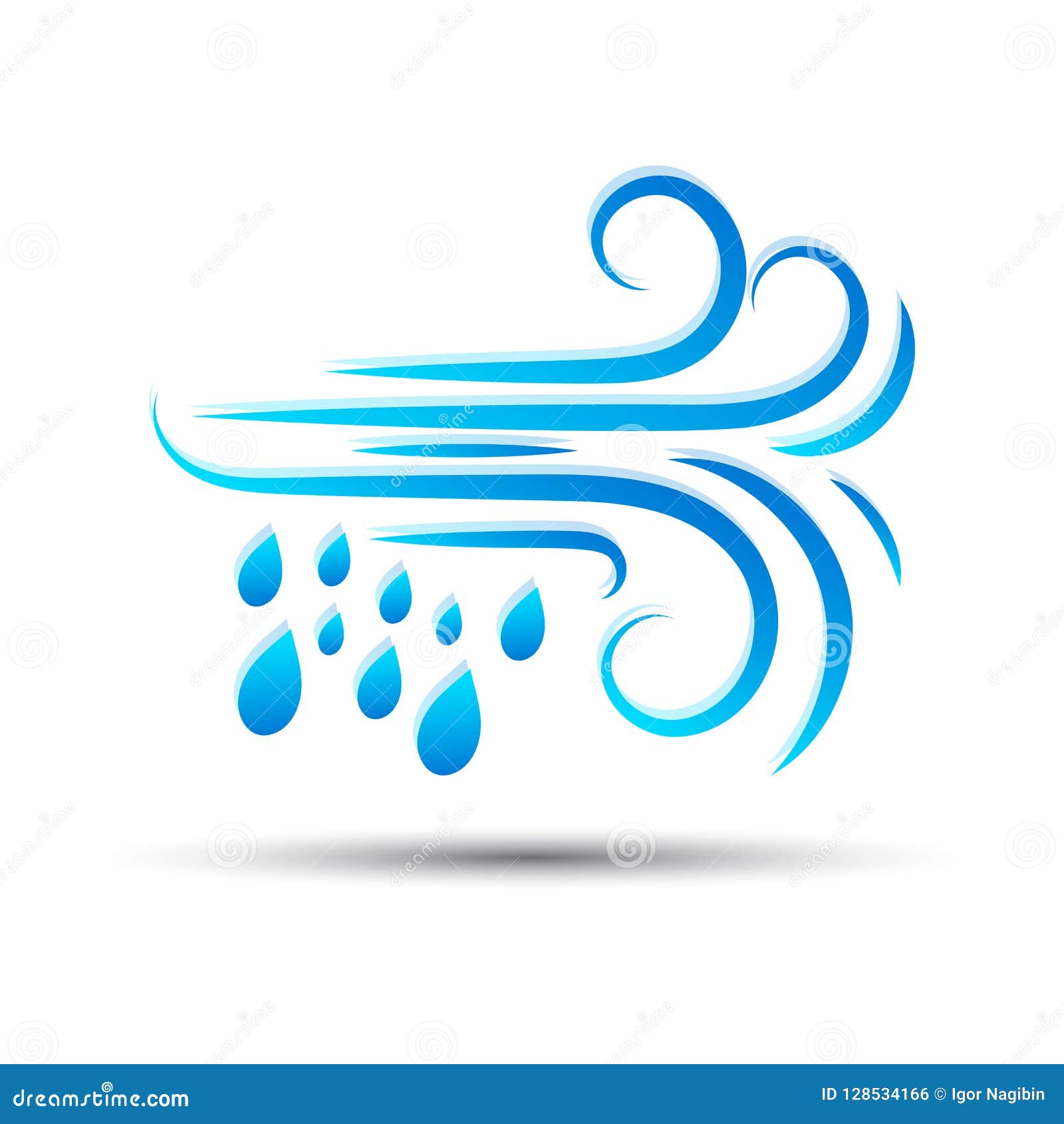 Ejemplo De Ector De Un Viento Con Las Gotas De Agua Stock de ...