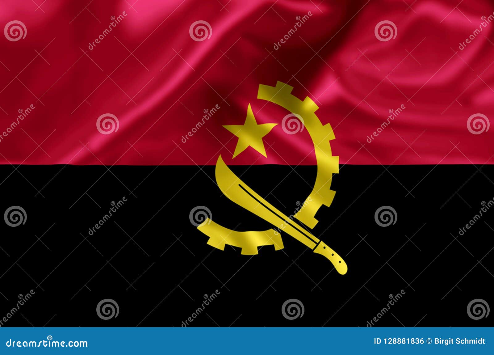 Ejemplo De La Bandera De Angola Stock de ilustración - Ilustración de ...